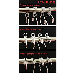 Wind Proof Hanger Hook, Anti Slip Clothes Hangers from Drying Rack, Clear Plastic Hook for 1 inch Diameter Rod, Clothes Drying Rack Organizer 20 PCS