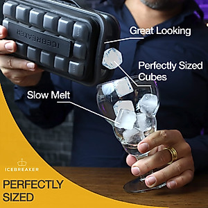 ICEBREAKER POP - 4 IN 1 - DISPENSER - MAKER - BIN - ICE PACK - Make And Serve Ice Without Ever Touching The Ice - The Sanitary Silicone Ice Tray for Freezer With Lid - Ice Cube Tray