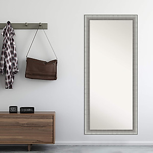 Amanti Art Silver Full Length Mirror, 65x29 Elegant Brushed Pewter Tall Free Standing Body Wall Mirror Full Length for Dressing, Casual Frame, Lean on Floor or Hang, Wall Decor from WI, USA