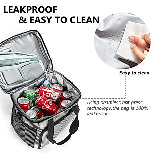 MOV COMPRA 15L Insulated Lunch Bags for Men, Leakproof Lunch Box for Adults, Mens Lunchbox for Work,Picnic,Camping. (24-Can(Black))