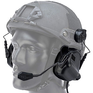 Evike x Earmor M32H MOD3 Tactical Communication Hearing Protector for ARC Fast MT Headpros (Color Black)