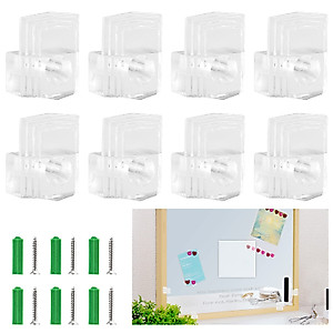 Qjaiune 20 Pack Mirror Holder Clips for Walls, Clear Retainer Clips Cabinet Glass Holder Clip, Wall Mirror Mount Kit Frameless Mirror Hanging Hardware for Vanity Mirror Window Screen (Modern Style)