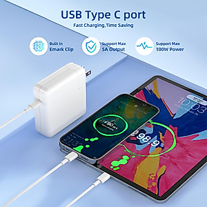 Mac Book Pro Charger - 160W USB C Fast Charger Power Adapter Compatible with New MacBook Air 13 Inch & MacBook Pro 16, 15, 14, 13 Inch 2021 2020 2019 2018, 6.6ft USB C to C Charge Cable