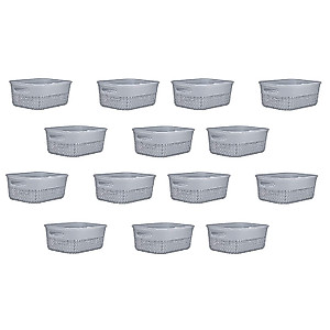 Life Story Lightweight Heavy Duty Storage Trendy Portable Woven Basket 4 Quarts, Grey (14 Pack)