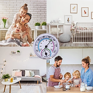 LayscoPro Mini Indoor Thermometer Hygrometer Analog 2 in 1 Temperature Humidity Monitor Gauge for Home, Room, Outdoor, Offices, Display Mechanical (No Battery Needed) (Gold-2 Pack, Gold-2 Pack)