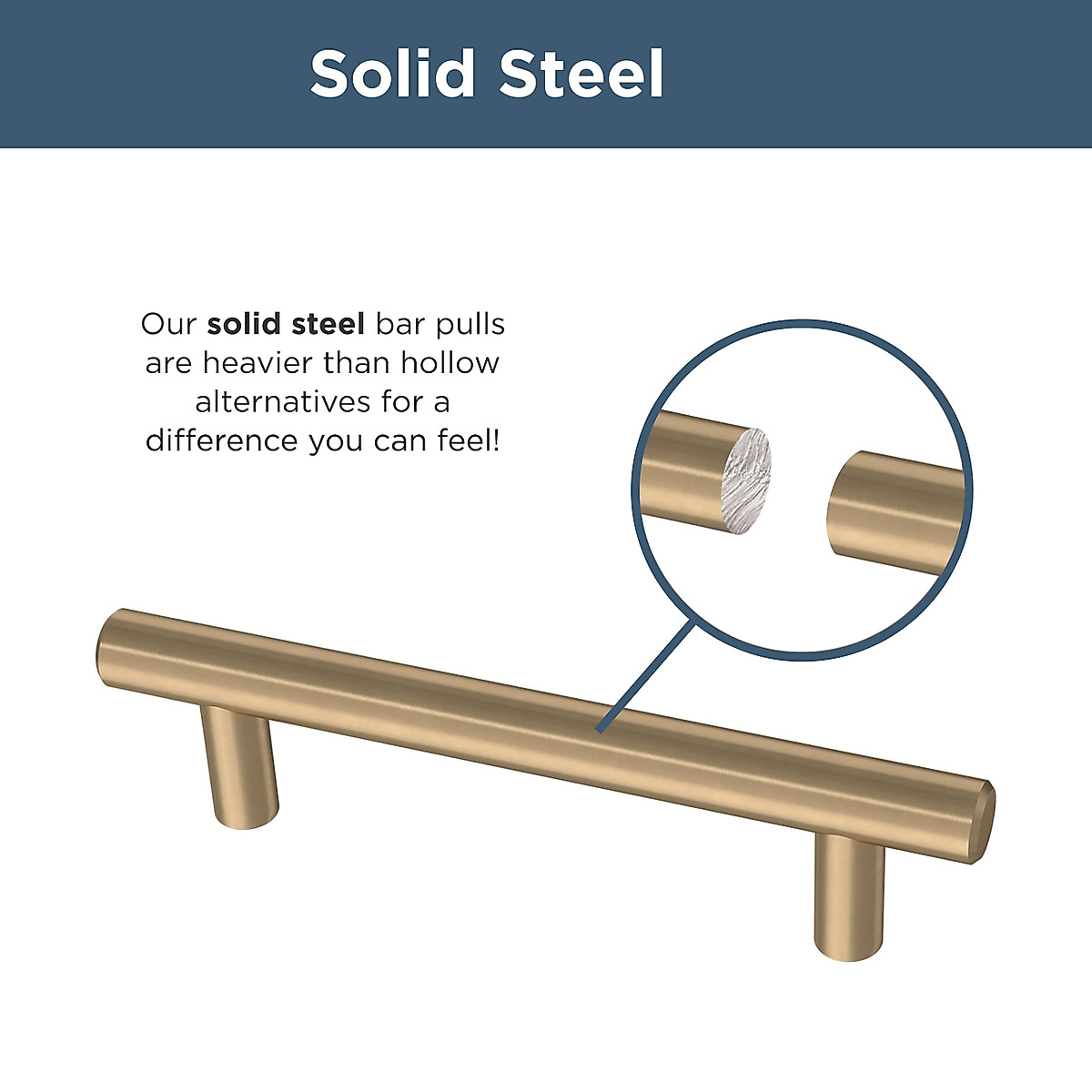 Franklin Brass Bar Cabinet Pull, Champagne Bronze, 3-3/4 in (96mm) Drawer Handle, 10 Pack, BAR096Z-CZ-B