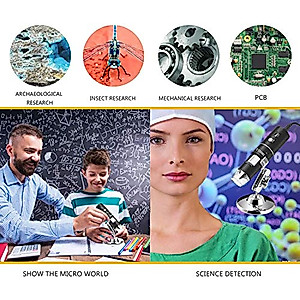 Wireless Digital Microscope USB Microscope Camera 50X to 1000X 8 LED Light WiFi Handheld Zoom Magnification Magnifier for PC, Android Smartphone, iPhone