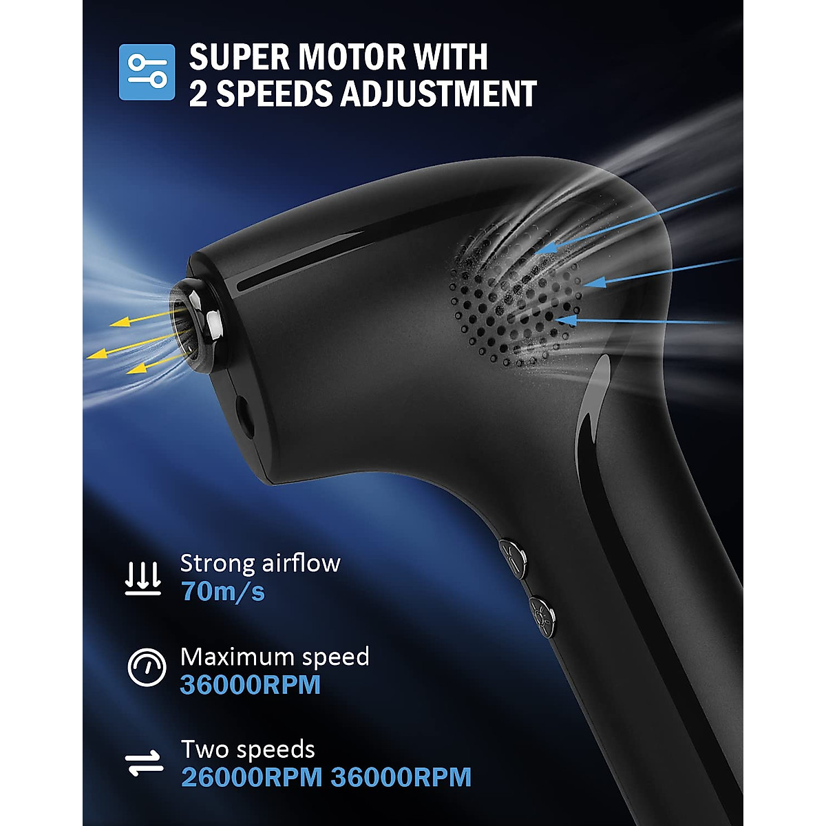 Compressed Air Duster, Electric Air Blower for Computer Cleaning, Portable Replaces Canned Air, Cordless Rechargeable 36000RPM Keyboard Cleaner, Gifts for Men