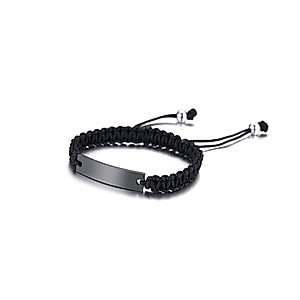 VNOX Name Quote Personalized Bracelets for Men Women Custom Customize Friendship Couple Bridesmaid Gift Jewelry Handmade Braided Rope Bracelet Anniversary Christmas Gift,Set of 2,3,4,5