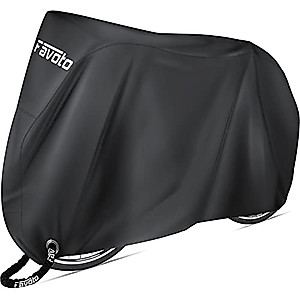 Favoto Bike Cover Waterproof Outdoor - Bicycle Cover Thicken Oxford 29 Inch Windproof Snow Rustproof with Lock Hole Storage Bag for Mountain Road Bike City Bike Beach Cruiser Bike, Black