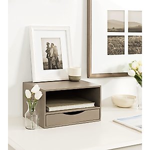 Kate and Laurel Hutton Modern Floating Shelf and Side Table, 12.5 x 10 x 7, Gray, Modern Farmhouse Floating End Table with Graywash Finish for Storage and Display