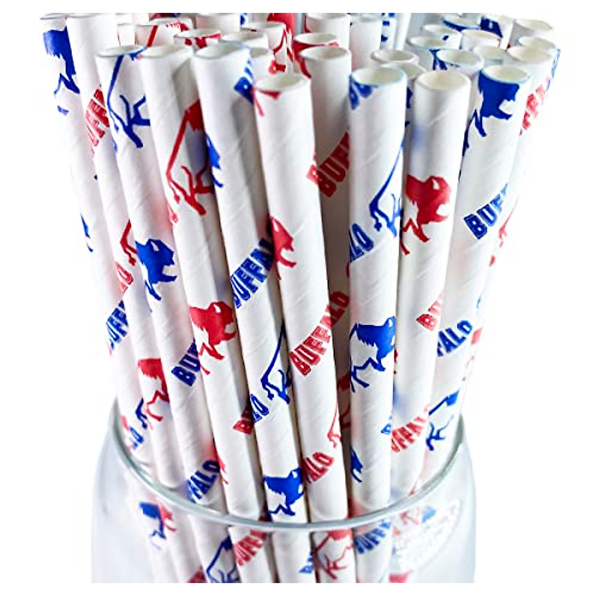 Roc Paper Straws Buffalo Sports Biodegradable Paper Straws 300 Count Unwrapped