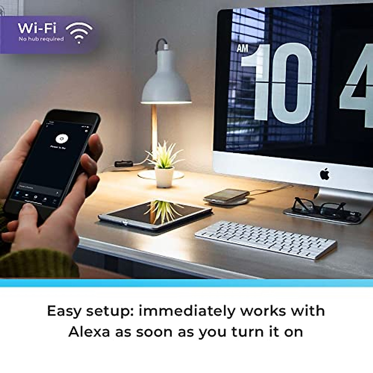 Globe Electric 50589 Color-Changing A19 LED Smart Light Bulb, 2.4 GHz Wi-Fi, 60W Equivalent 800LM, Works with Alexa Only, 1-Pack