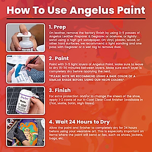Angelus Acrylic Leather Paint, White, 1 oz