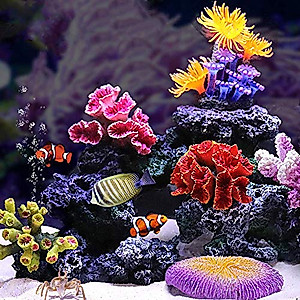 Danmu 1Pc of Polyresin Coral Ornament, Aquarium Coral Decor 3 1/10" x 2 1/3" x 1 9/10" for Fish Tank Aquarium Decoration