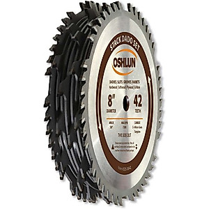 Oshlun 8-Inch 42 Tooth Stack Dado Set with Bosch Dado Insert