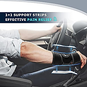 YAHA Wrist Brace for Carpal Tunnel, Adjustable Wrist Support Brace Splint with 2 Stays for Women Men Working Out Day&Night, Hand Support for Tendonitis, Right,S/M