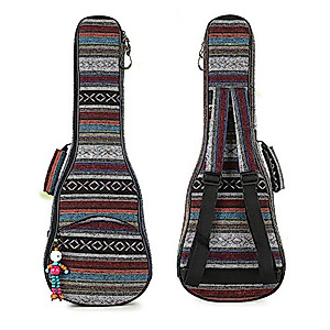 HOT SEAL® 10MM Adjustable & Comfortable Durable Ethnic Ukulele Case Bag Bohemia style (21in, Bohemia NO.3)