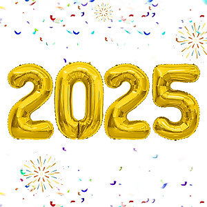 2025 Balloons, 40 inch Foil Gold Number Balloons 2 0 2 5, 2025 New Years Decorations, New Years Eve Party Supplies 2025, Class of 2025 Graduation Decorations, Happy New Year Decorations 2025