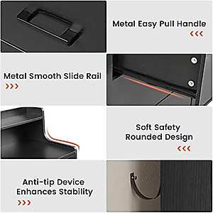 Hasuit 6 Drawers Double Dresser with Shelves, Large Wooden Storage Tower Organizer, Wide Chest of Drawers, Black Dresser for Bedroom, Living Room, Entryway