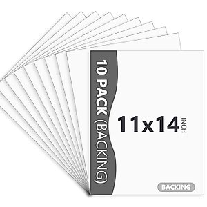 Somime 10 Pack Backing Boards Only - 11X14 Uncut White Mats Matboards, Acid Free & White Core Backerboards, Ideal for Photos, Pictures, Prints, Frames, Arts