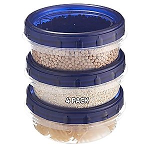 [4 PACK] 8oz Twist Top Storage Containers - Airtight Plastic Food Storage Canisters with Twist & Seal Lids, Leak-Proof - Meal Prep, To Go, Reusable, Stackable, BPA-Free Snack Containers (8 Ounce)