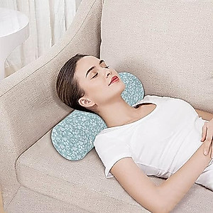 Vnurnrn Doggy Paw Print Neck Support Pillow Round Neck Roll Bolster Cylinder Pillow Cervical Pillows Shoulder Pillow for Leg Knee Back Head Support for Adults Bedroom Camp Work