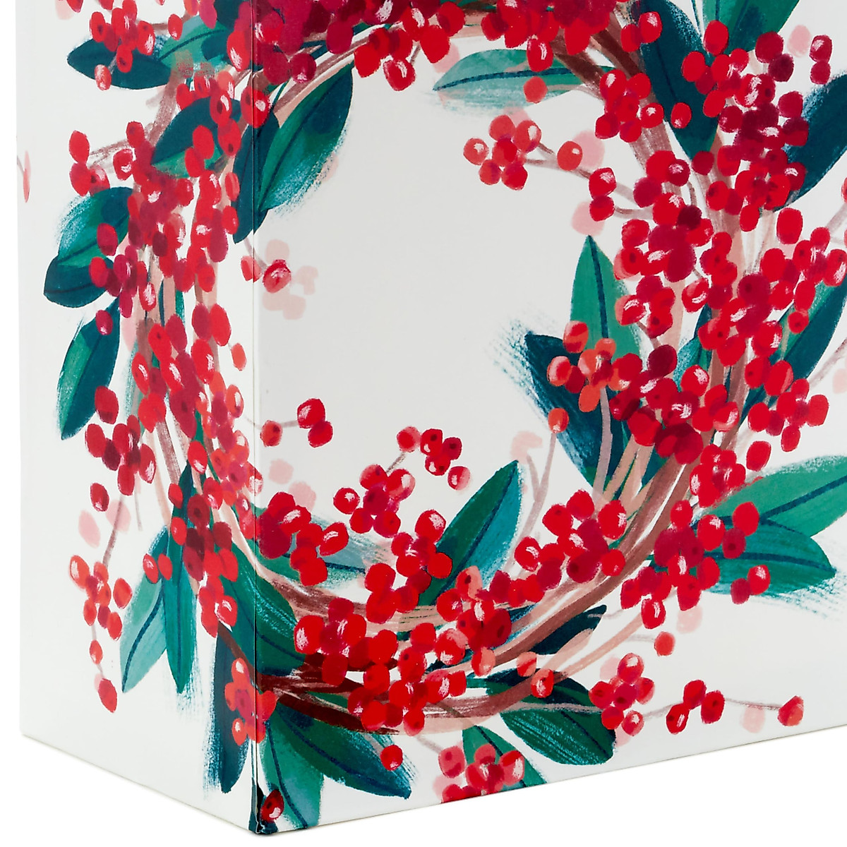 Hallmark 9" Medium Christmas Gift Bag Bundle (4 Bags: Traditional Santa, Holly Wreath, Snowy Red Car, Red and Green Plaid) for Friends, Coworkers, Teachers, Neighbors