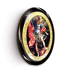 Saint Michael The Archangel I (9"x11") Gold Foil - Religious Wall Art Print Framed Poster Home Decorate Arte Diseño Piezas Maestras