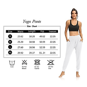DIBAOLONG Womens Yoga Joggers Loose Workout Sweat Pants Comfy Lounge Pants with Pockets White L