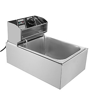 Rrlihjgu Electric Noodle Cooker Pasta Cooker Electric - 1500W Commercial Stainless Steel Two Baskets Pasta Cooker Multifunctional Cooking Equipment for Vegetables, Spaghetti, Dumplings, Fried Snacks