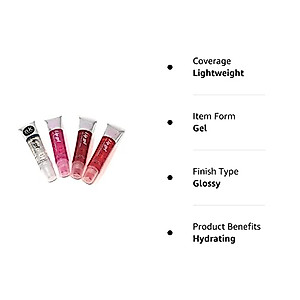 4 Pack Nicka K Lip Gel (CLEAR, STRAWBERRY, CHERRY, BUBBLE GUM)