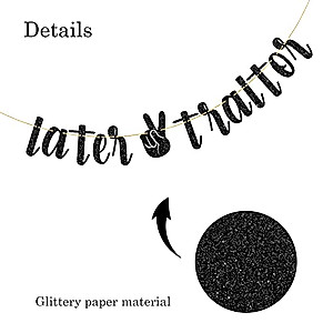 Belrew Later Traitor Banner, Job Chang Party Decor, Farewell Retirement Party, Last Day Office Party Decoration Supplies, Glittery Black