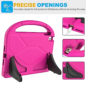 SUPLIK Kids Case for iPad 5th/6th Generation(9.7 inch, 2017/2018), iPad Air 2/1 & Pro 9.7 Case with Screen Protector, Durable Protective Cover with Handle Stand for Apple iPad 5/6 Gen, Pink