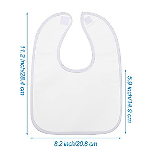 Foaincore 30 Pack Blank White Baby Bibs 2 Ply Waterproof Absorbent White Bibs Unisex Sublimation Baby Drool Bib with Hook and Loop Fastener Drooling Bibs for Baby Decorating Feeding Teething Drooling