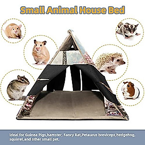 Y-DSIWX Guinea Pig Hideout Cozy Hamster House Cave for Bunny Chinchilla Hedgehog Small Animal Romantic Paris Pink Floral