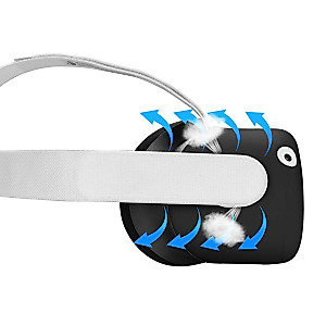 X-super Home 2021 Newest Silicone VR Shell Case for Oculus Quest 2 Soft Membrane VR Headset Protection Anti-scrach Shock-Resistant Accessories for Q2 (Black)