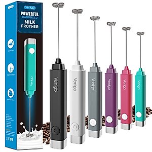 Venigo Handheld Milk Frother, Battery Operated Electric Foam Maker for Drink Mixer, Perfect for Bulletproof Coffee, Matcha, Cappuccino And Hot Chocolate (Green)