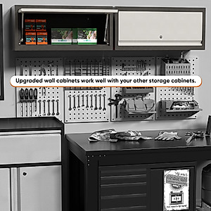 SUXXAN Metal Wall Cabinet with Up-flip Door,Wall-mounted Locker for Garage Workshop Kitchen（one cabinet