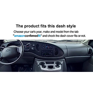 Dash Cover Mat Custom Fit for Ford E150 E250 E350 E450 Econoline Cargo Van,Dashboard Cover Pad Carpet (Dark Gray) J39