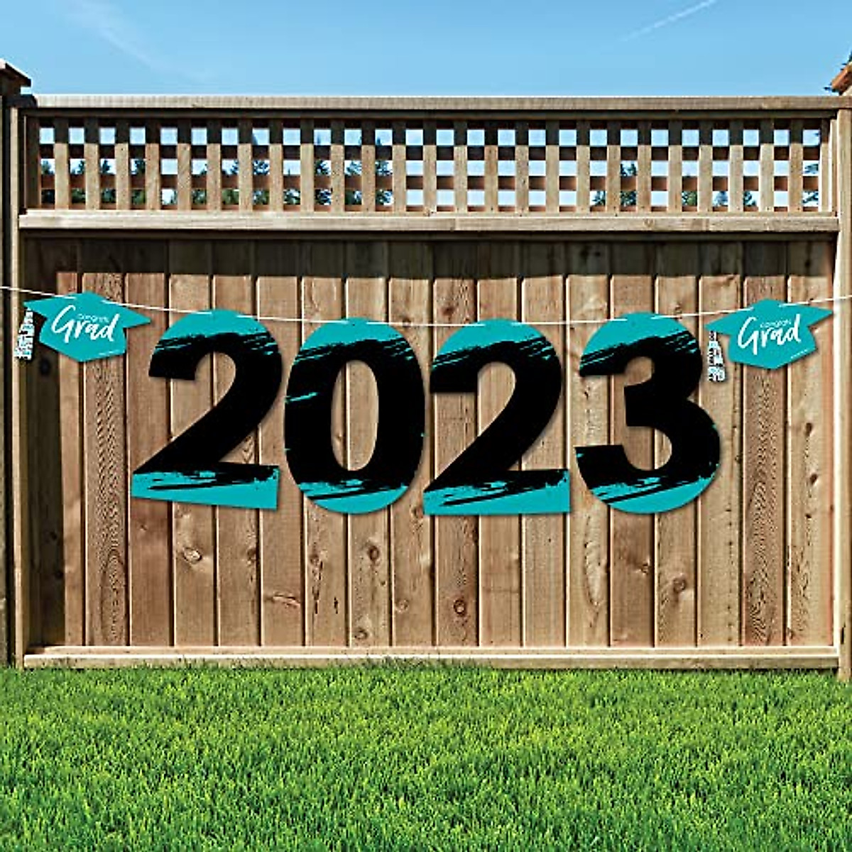 Big Dot of Happiness Teal Grad - Best is Yet to Come - Large Turquoise Graduation Party Decorations - 2023 - Outdoor Letter Banner