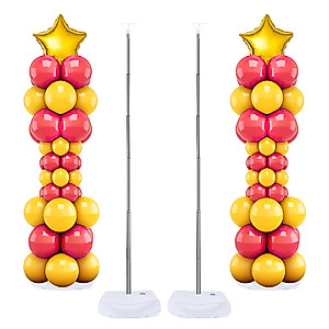 Balloon Column Stand Set of 2, 6.6ft Adjustable Balloon Stand kit with Base Telescopic for Baby Shower Wedding Birthday Graduation Party Decorations
