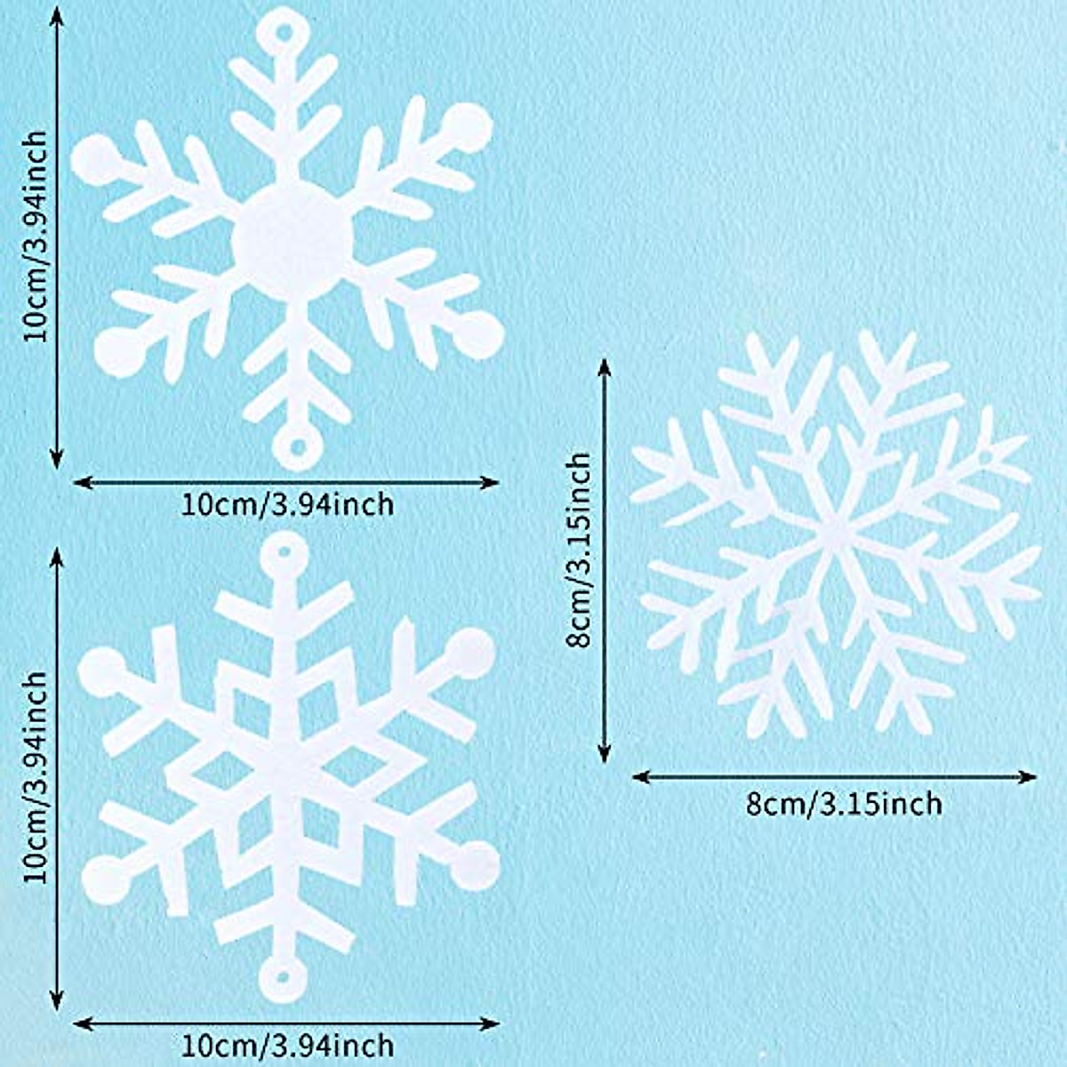 120 Pieces 10 Sets Snowflake Hanging Garland White Snowflakes Decorations Winter Frozen Birthday Party Supplies Decorations