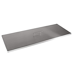 Celestial Fire Pit Cover for 36”x12” Rectangular Burner Pan (39" x 15" Actual Size), Commercial Grade, Stainless Steel, Wrapped Edge