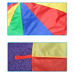 AMYESE 12ft Kids Team Game Rainbow Parachute, Outdoor Party Group Cooperative Games, Family Get-Together Entertainment