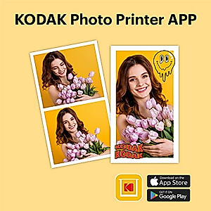 KODAK Mini 2 Retro 4PASS Portable Photo Printer (2.1x3.4 inches) + 68 Sheets Bundle, Yellow