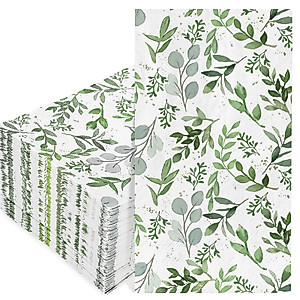 AnyDesign Greenery Guest Napkins 3 Ply Disposable Green Leaves Napkins Spring Summer Plants Dinner Hand Napkin for Wedding Baby Shower Party Supplies Kitchen Bathroom Table Decor, 80 Pack