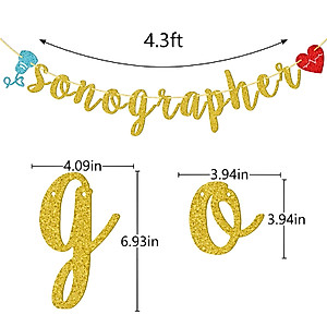 Sonographer Banner, Sonographer Decor, Sonographer Party Supplies, Sonographer Graduation Party Decorations (Gold Glitter)