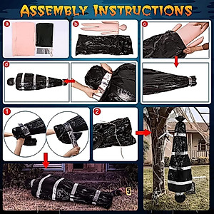 Nchampionba Halloween Decorations Dead Victim Props - Scary Fake Corpse in Bag Hallowmas Outdoor Prop Creepy Haunted House Decor (Requires Assembly), Black