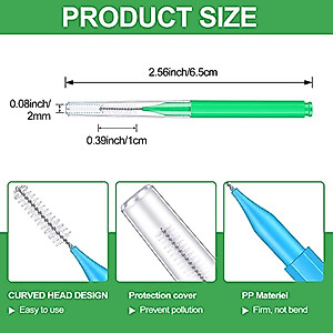 Nuogo 500 Pieces Braces Brush Interdental Cleaner Floss Heads Dental Teeth Cleaning Tools with Soft Bristles Oral Hygiene Flosser Toothpick Cleaners Kit, 4 Colors